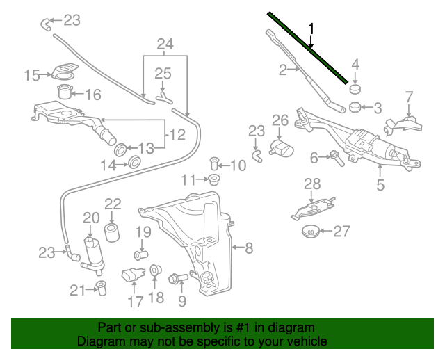 8K1-998-002-A - Wiper Blade 2013-2016 Audi allroad | Audi OEM Parts