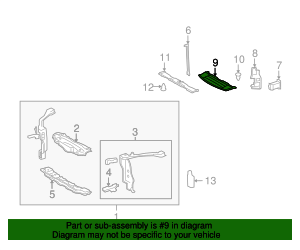 53295-50030 - Radiator Support Air Deflector 2007-2012 Lexus ...