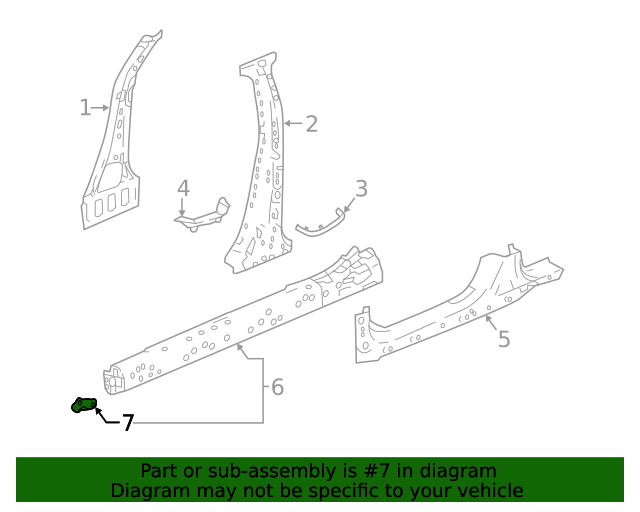 63629-TVA-A00ZZ - Bracket L Side Sill Garnish - 2018-2020 Honda Accord ...