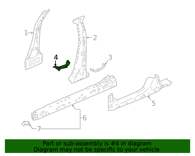 74415-TVA-A01 - Shelf, R Center Pillar (Lower) 2018-2020 Honda Accord ...