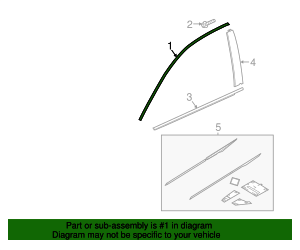2018-2020 Honda Accord Molding Assembly, L Front Door Sash 72465-TVA ...