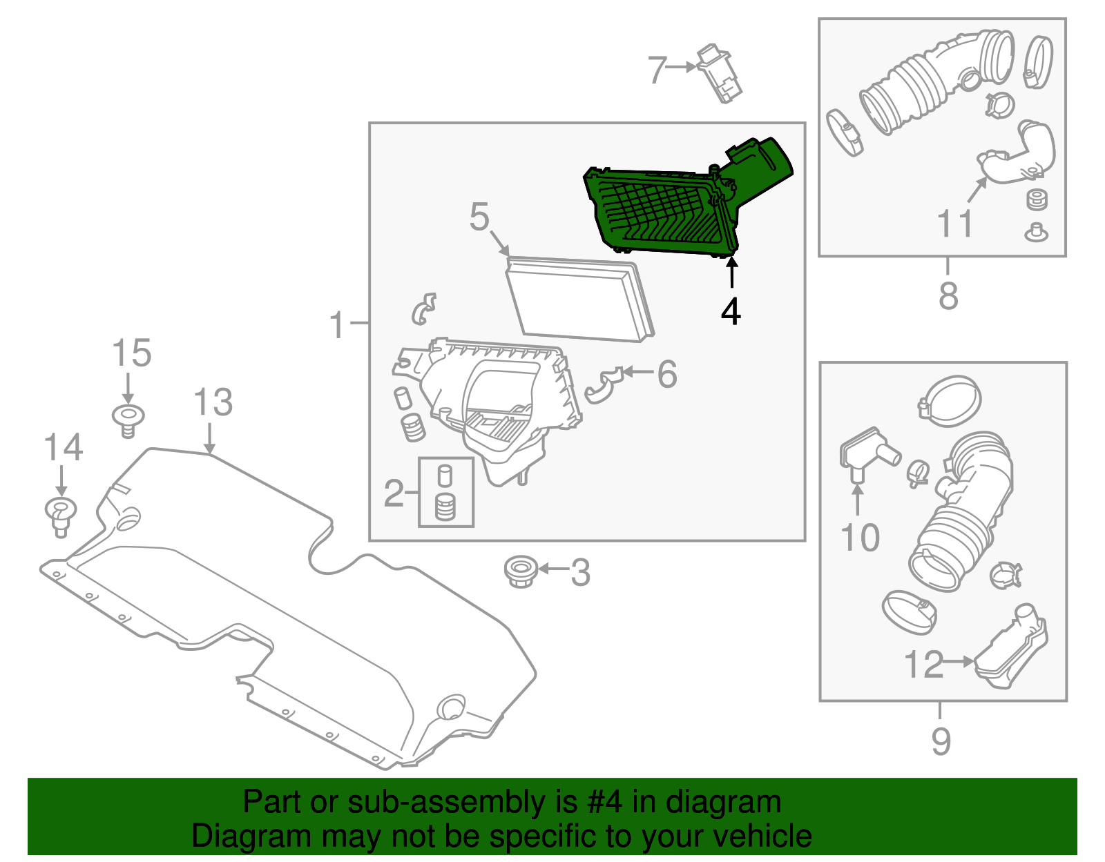 2014-2018 Infiniti Q50 Air Cleaner Body 16526-4GA0A | OEM Parts Online