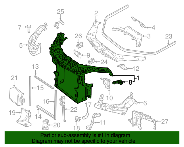 2013-2019 Mercedes-Benz Radiator Support 166-620-59-01 | MB Online Parts