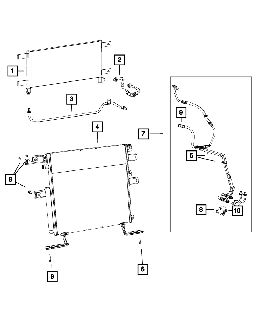2012-2013 Ram Condenser And Trans Cooler Cooler 55057091AD | My Mopar Parts