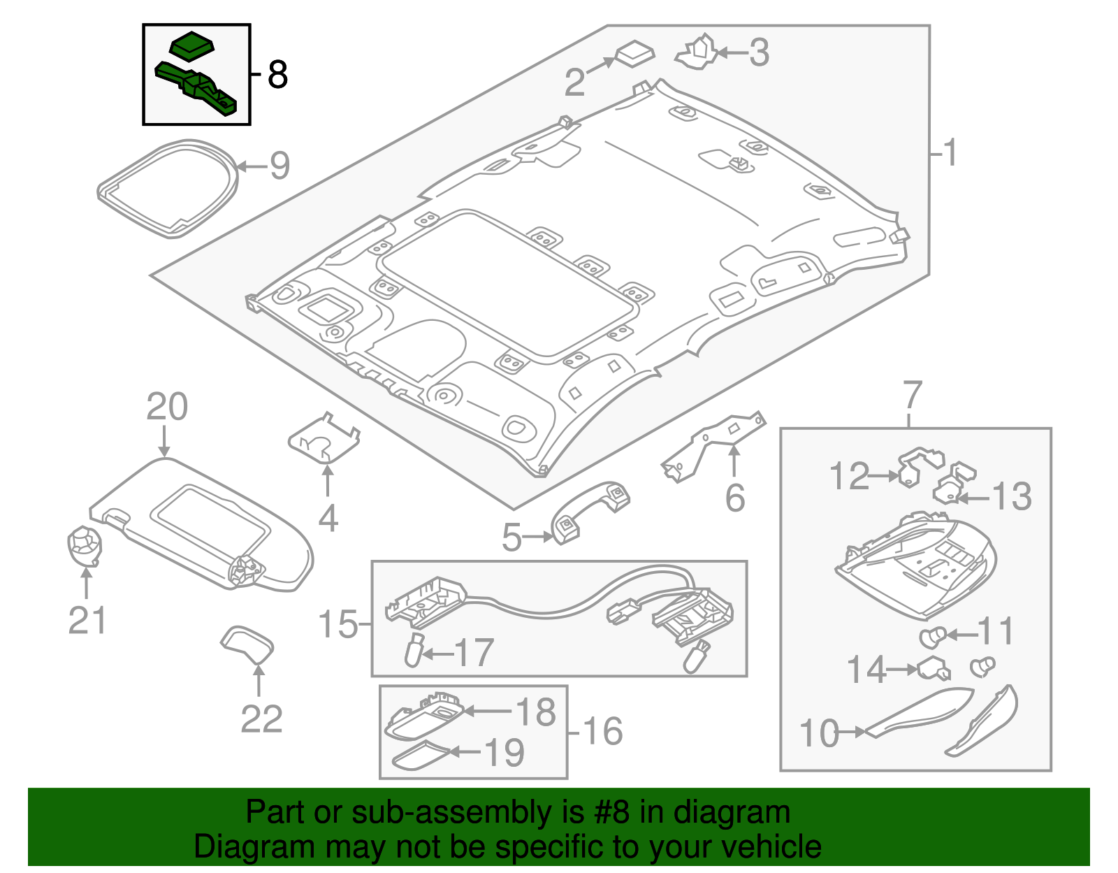 2011-2019 Infiniti Map Lamp Assembly Mount Bracket 26439-1MA0A ...