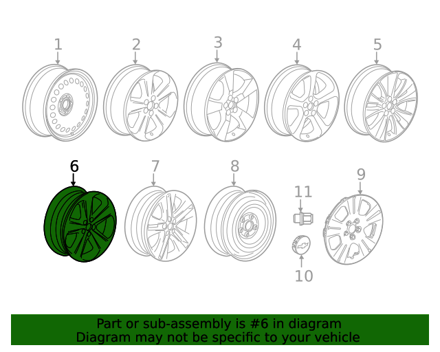 2017-2022 Chevrolet 18x7.5 Aluminum Wheel 42693409 | GMPartsDirect.com