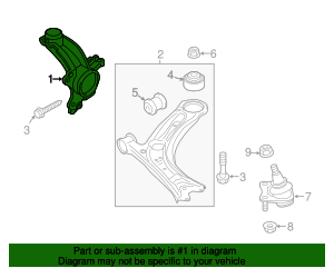 2011-2020 Volkswagen OEM NEW VW Volkswagen Steering Knuckle 5C0-407-255 ...