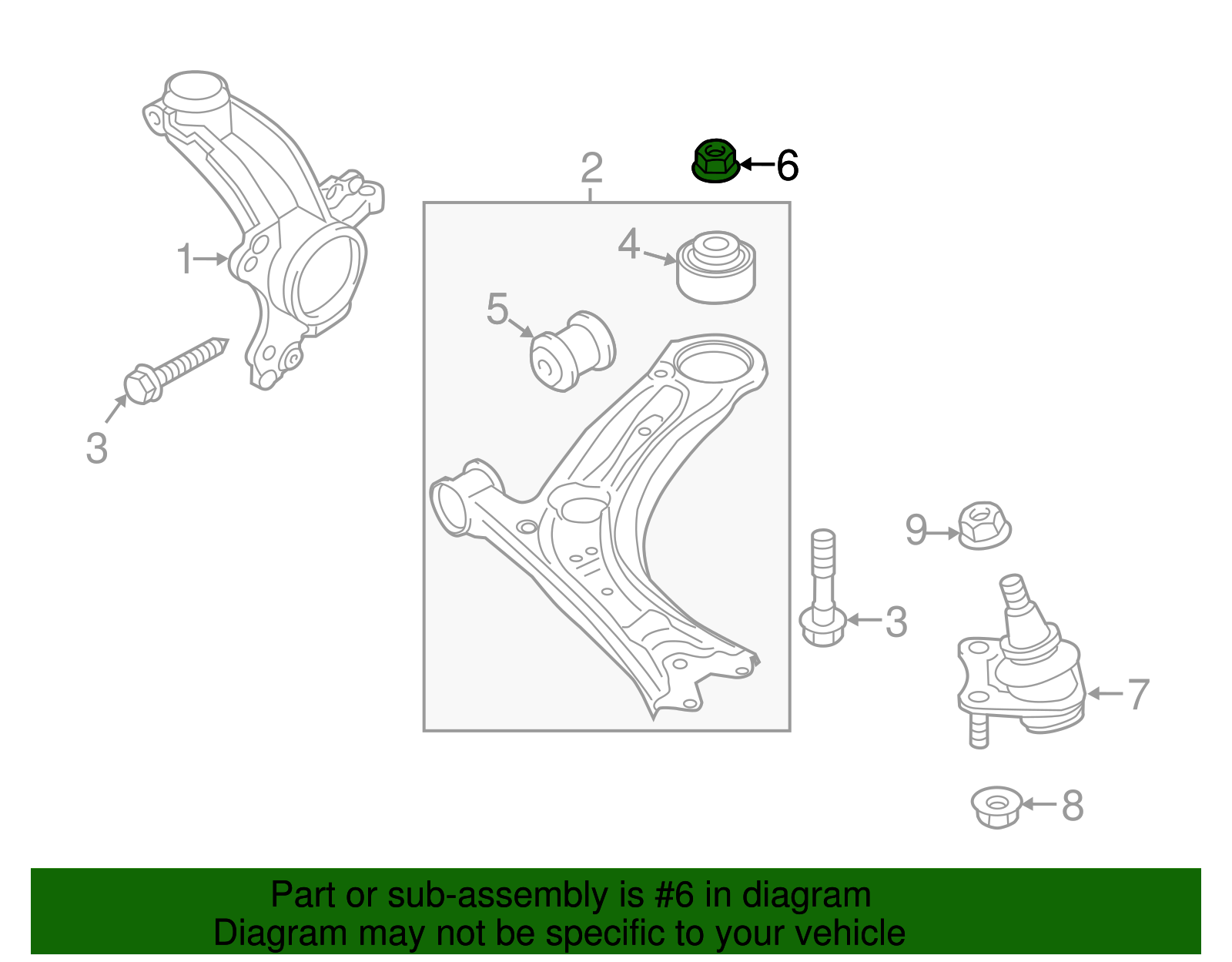 1998-2025 Volkswagen Stabilizer Link Nut N-015-081-6 | VW Direct Auto Parts