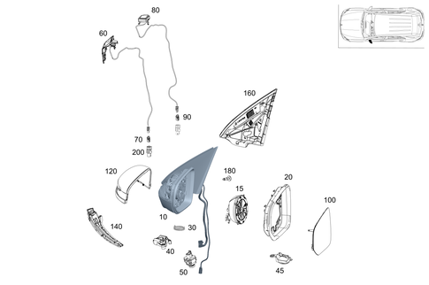 Outside Rear View Mirror, on the Left for 2023 Mercedes-Benz GLE 350 ...