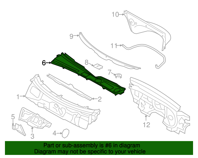 8K1-819-447-B-01C - Cowl Grille 2009-2017 Audi | Audi OEM Parts
