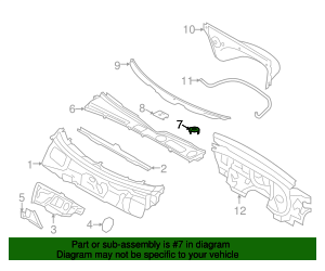 8K0-819-664 - Cowl Grille Clip 2009-2016 Audi | Audi OEM Parts