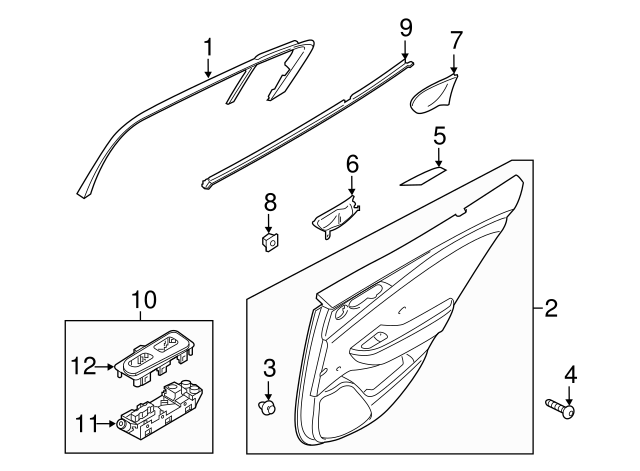 2018-2021 Kia Stinger Belt Weather-Strip - Passenger Side (RH) 83241 ...
