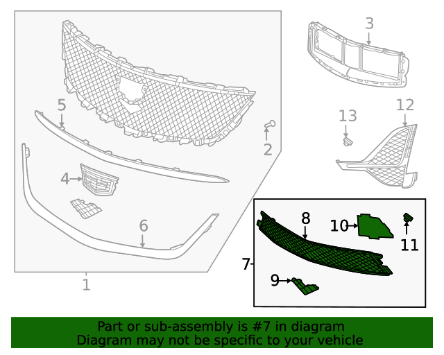 84613175 GM Front Lower Grille | GM Parts Store