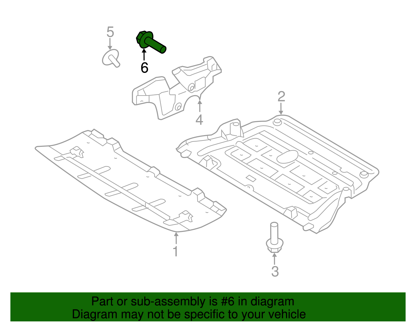11253-08206-K - Radiator Support Splash Shield Bolt 2012-2015 Hyundai ...