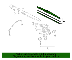 2020-2023 Hyundai Back Glass Wiper Blade 98850-H9000 | AutoNationParts.com