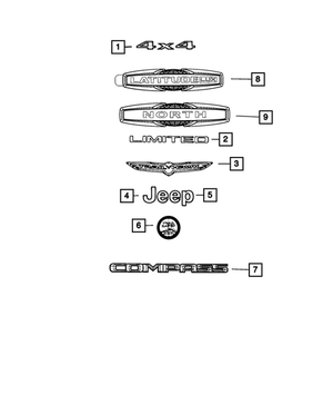 2022-2024 Jeep Compass Lift-Gate Nameplate, Right 68574171AA | Mopar eStore