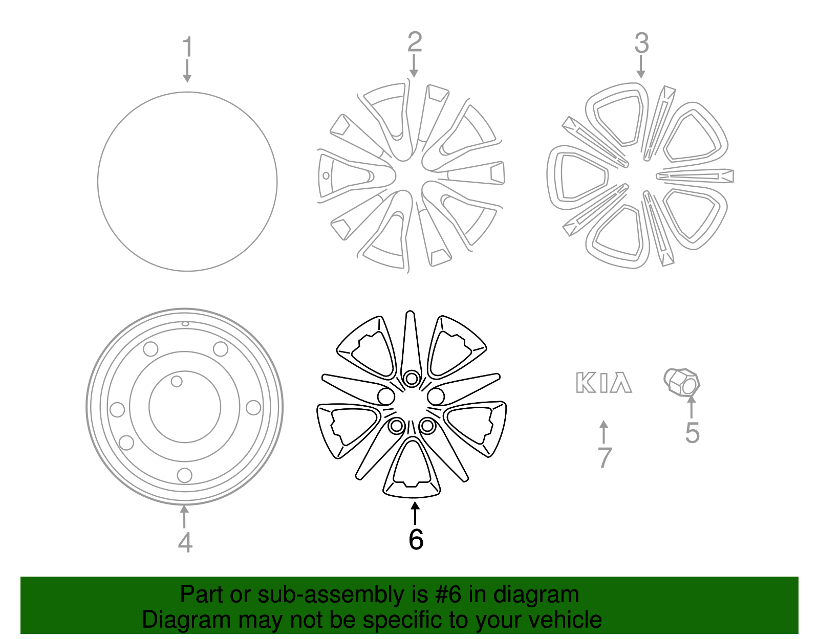 2014-2018 Kia Wheel Cover 52960-A7000 | Retail Performance Auto Parts