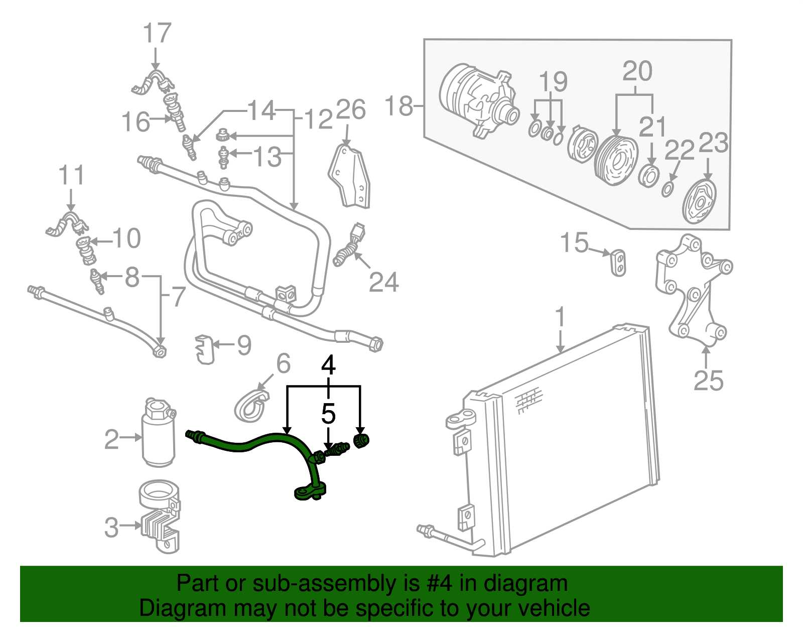 19213715 - Air Conditioning Compressor and Condenser Hose Assembly 1998 ...