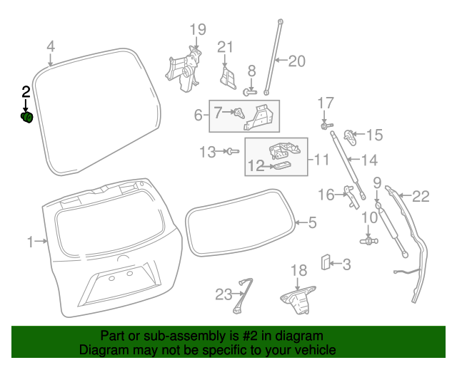 2003-2017 Toyota Trunk Lid Cushion 75129-02020 | Toyota Parts Center