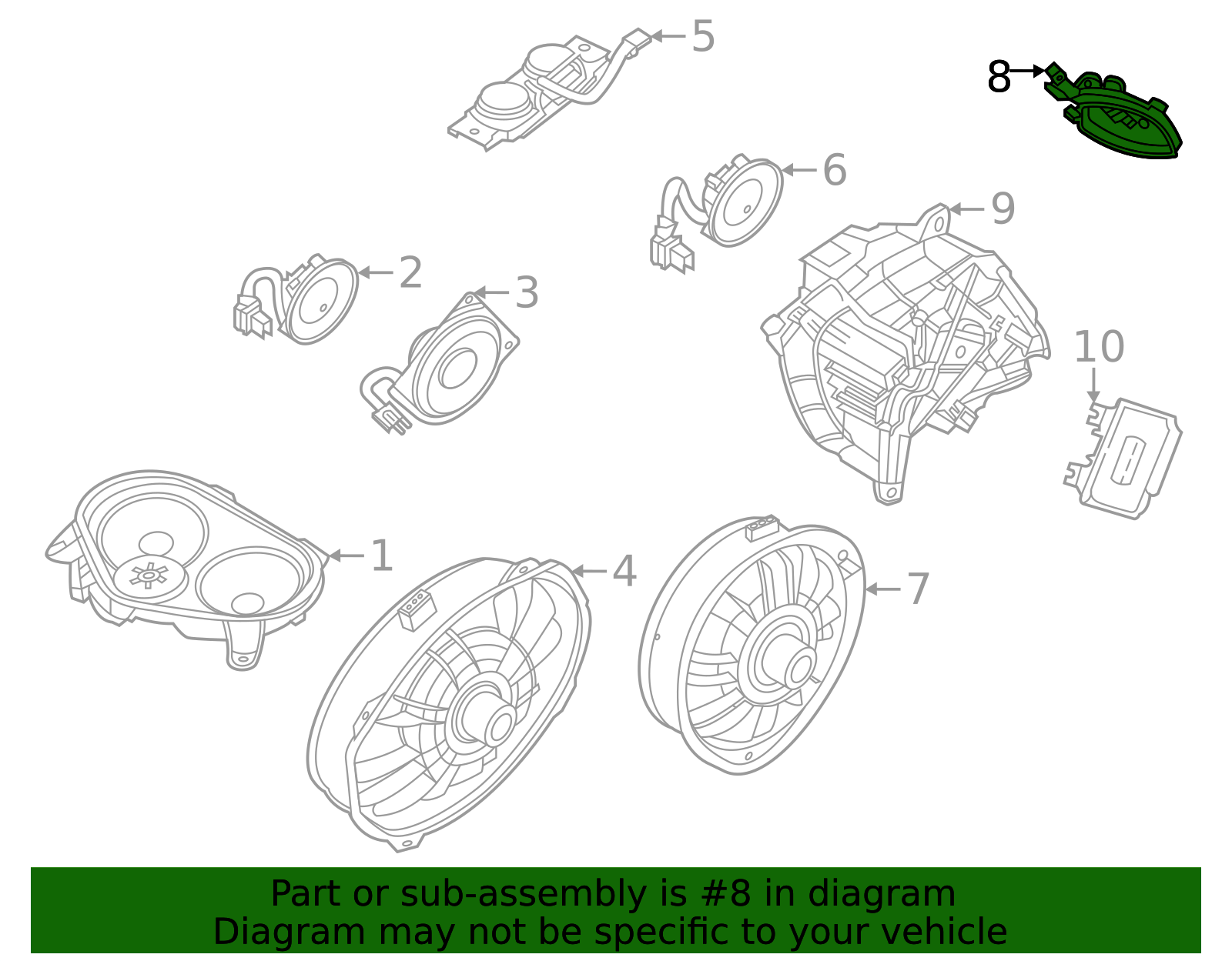 OEM Ford Rear Speaker For 2020-2025 Lincoln Aviator - Part No. LC5Z ...