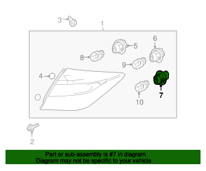 33302-S5A-A01 - 2001-2016 Honda - Socket (T20 W) | Genuine Honda Parts