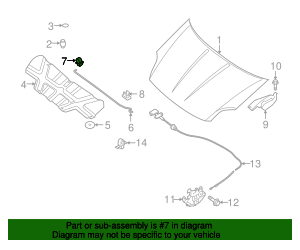 2004-2012 Nissan Support Rod Grommet 65773-5Z010 | OEM Parts Online