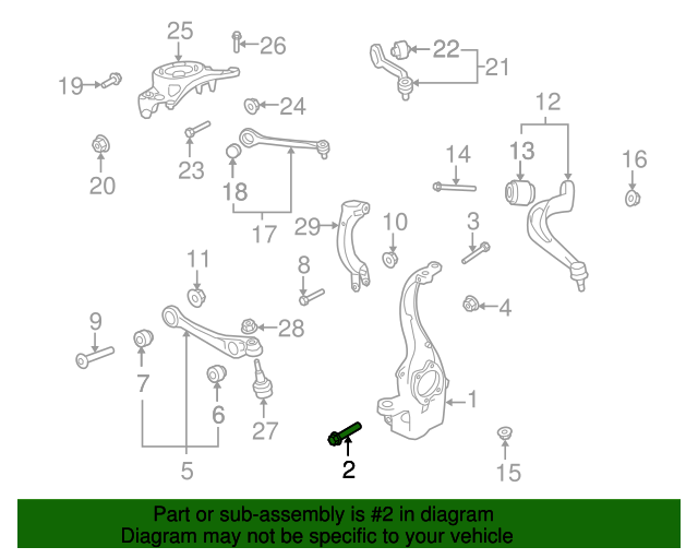 2008-2020 Audi Knuckle Lower Bolt N-101-973-04 | Audi USA Parts