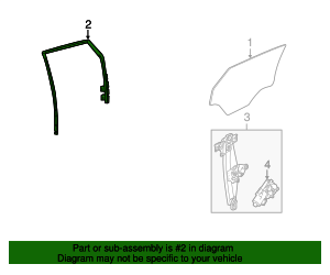 20869147 - Passenger Side Rear Door Window Weatherstrip GM 2010-2016 ...