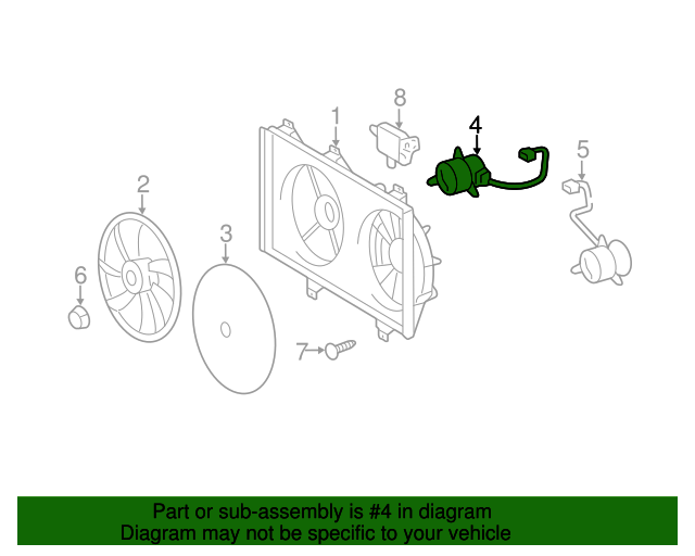 2005-2018 Toyota Fan Motor 16363-0P030 | Toyota Parts Center
