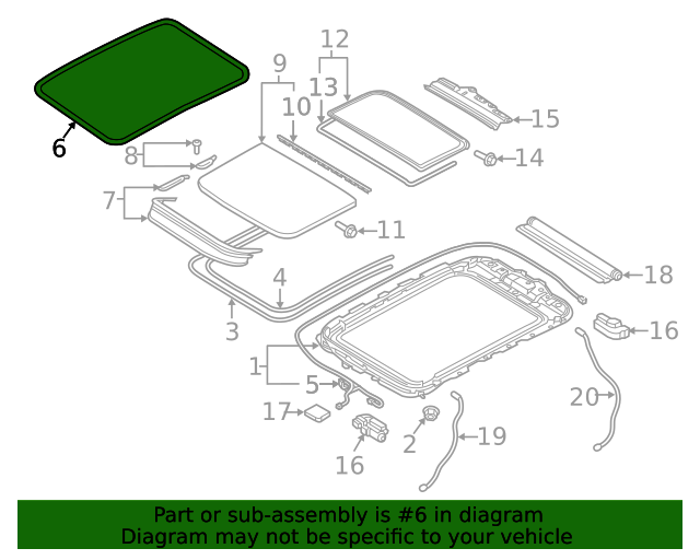 4M0-877-459-C - Sunroof Seal 2020-2023 Audi | AutoNationParts.com