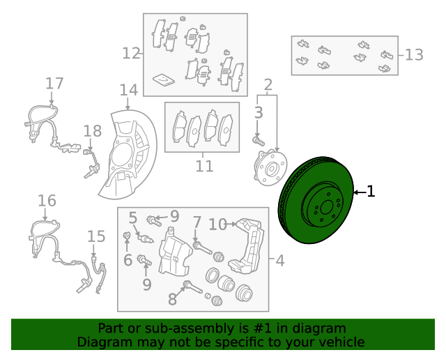 43512-48130 - Disc Brake Rotor 2020-2022 Toyota | Longo Toyota Parts