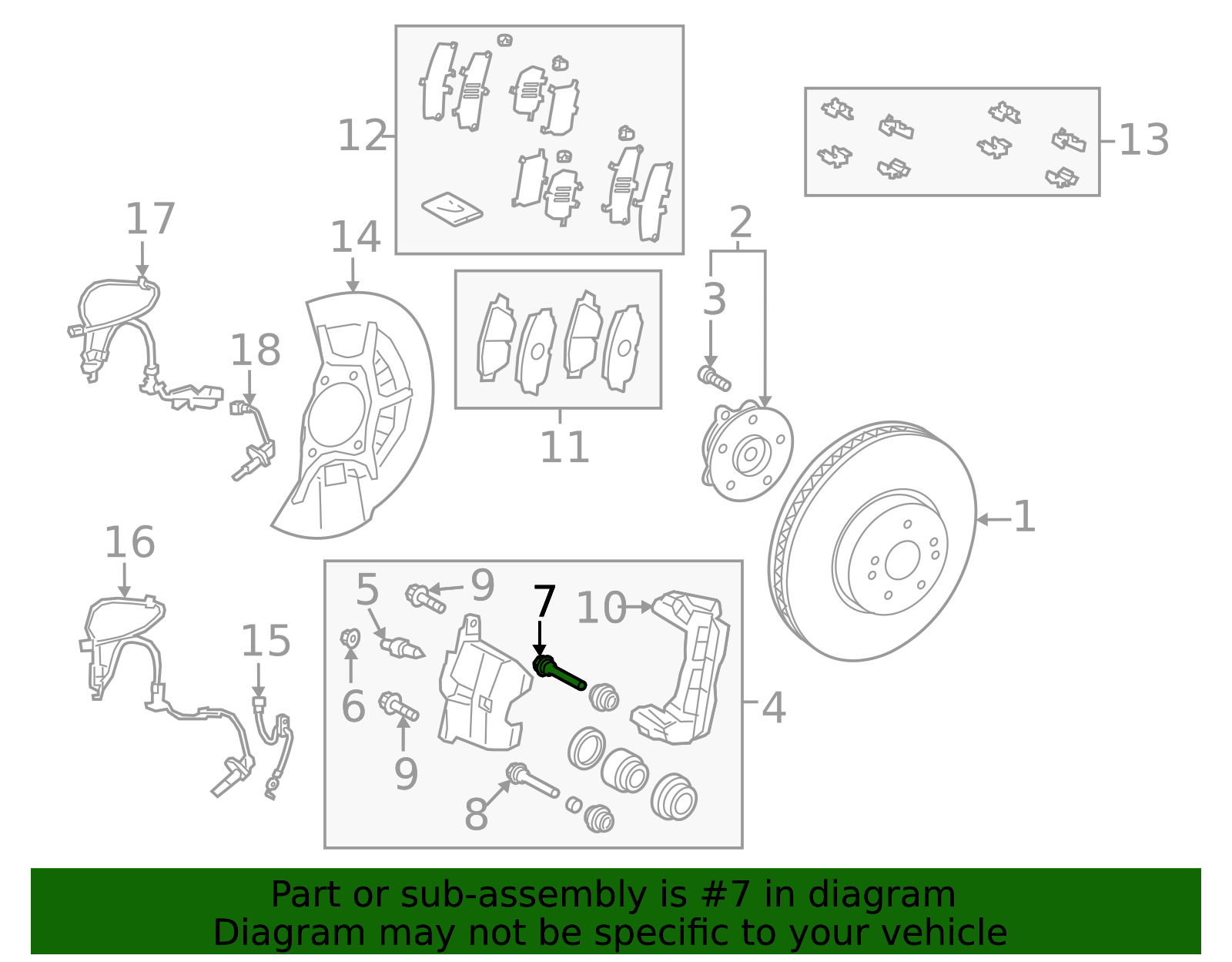 2008-2025 Toyota Disc Brake Caliper Pin 47714-48150 | Retail ...