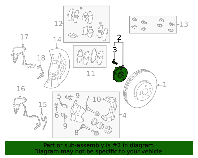 OEM 2018-2024 Toyota Wheel Bearing And Hub Assembly Part # 43550-06050 ...
