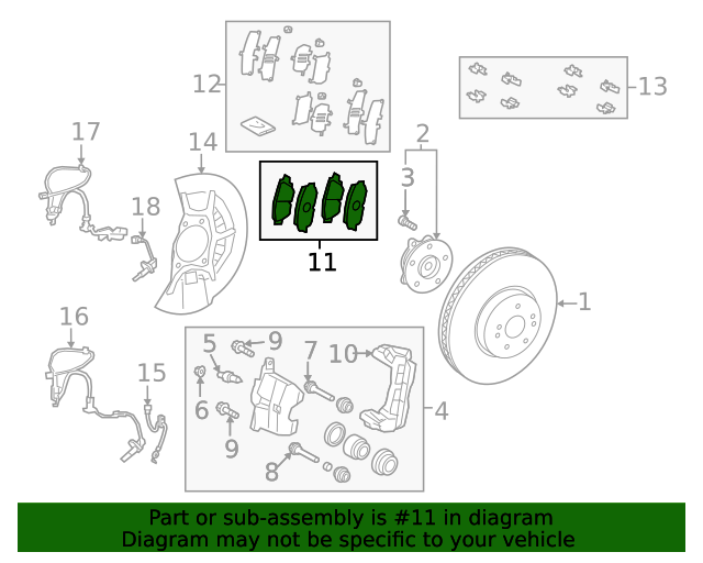 2018-2022 Toyota Disc Brake Pad Set Front 04465-0E060 | Toyota Parts Center