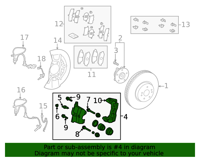 2020-2022 Toyota Disc Brake Caliper 47750-33390 | Toyota Parts Center