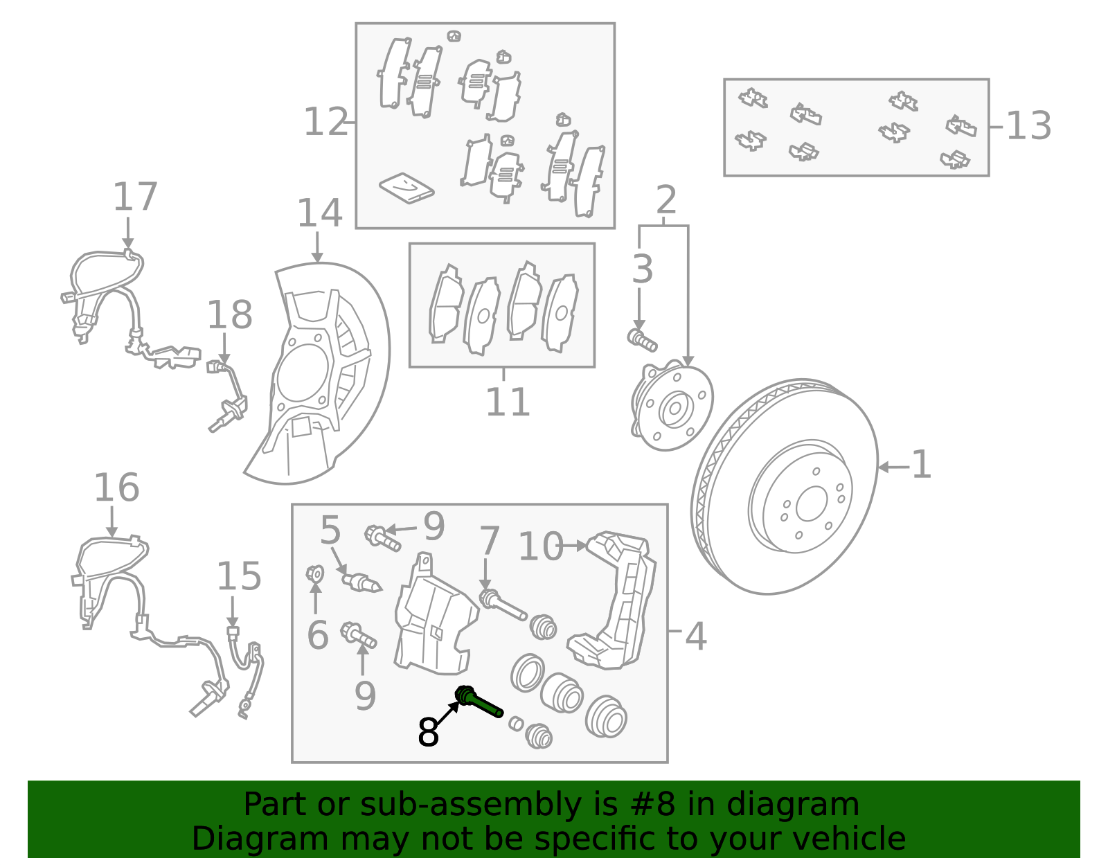 2008-2025 Toyota Disc Brake Caliper Pin 47715-48150 | Retail ...