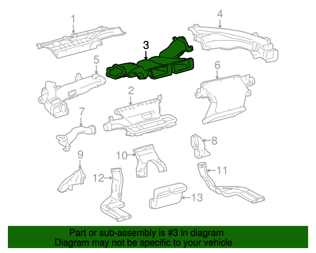 2010-2015 Toyota HVAC Duct Adapter 55843-47060 | Toyota Parts Center