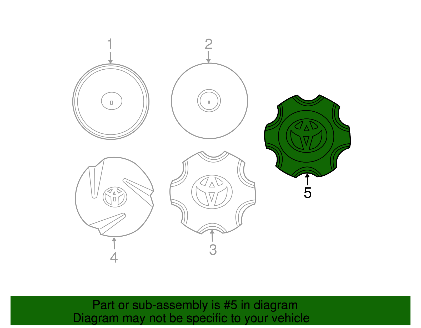 42603af030 - Wheel Cap 2004-2007 Toyota | AutoNation Parts