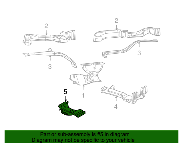 2009-2012 Mopar Rear Duct 68053384AC | TascaParts.com