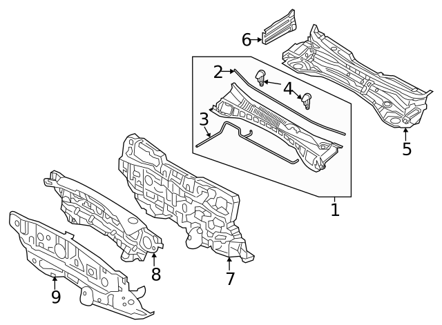 86150-S2000 - Cowl Grille - 2019-2020 Hyundai Santa Fe | World OEM ...