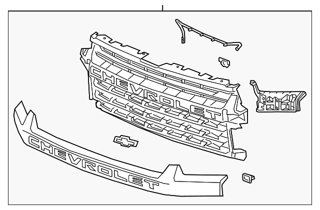 2020-2023 Chevrolet Front Grille (Black) 84670280 GM | GMPartsDirect.com