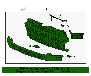 2020-2023 Chevrolet Front Grille (Black) 84670280 GM | GMPartsDirect.com