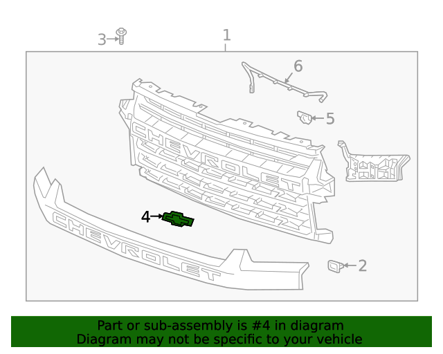 84133578 - Chrome Front Grille Emblem 2019-2023 Chevrolet ...