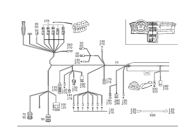 215-540-28-05 - Wiring Harness 1998-2006 Mercedes-Benz CL500 | Mercedes ...