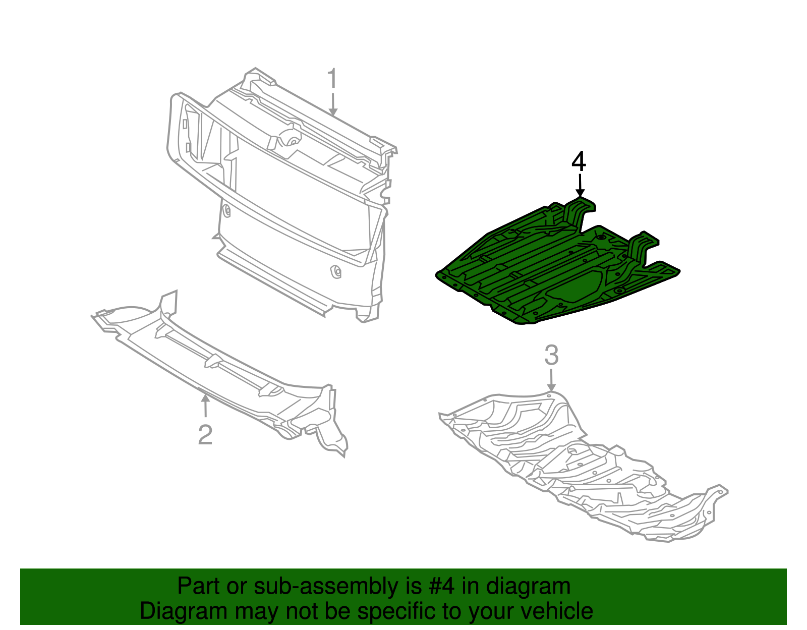 KRN500130 - Radiator Support Splash Shield 2010-2012 Land Rover Range ...