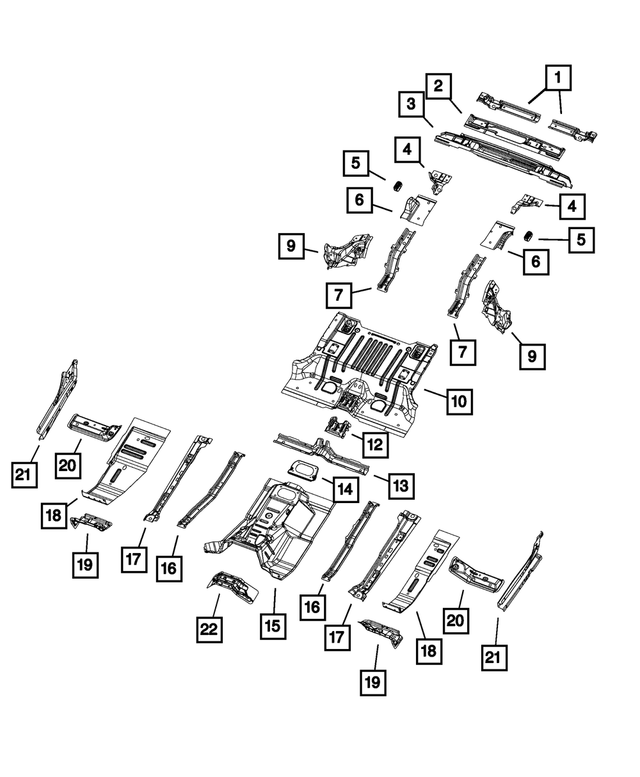 68565959AA - Rear Frame Cross-Member 2022 Jeep Wrangler | Mopar ...