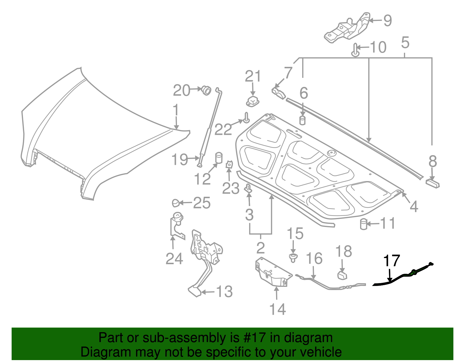 2005-2009 Hyundai Tucson Release Cable 81190-2E000 | QuirkParts