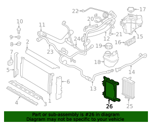 17218625445 - 2016-2021 BMW Auxiliary Cooler Mount Bracket (17-21-8-625 ...