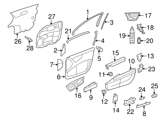 221-720-18-79-8L72 - Door Trim Panel 2010-2013 Mercedes-Benz S 400 ...