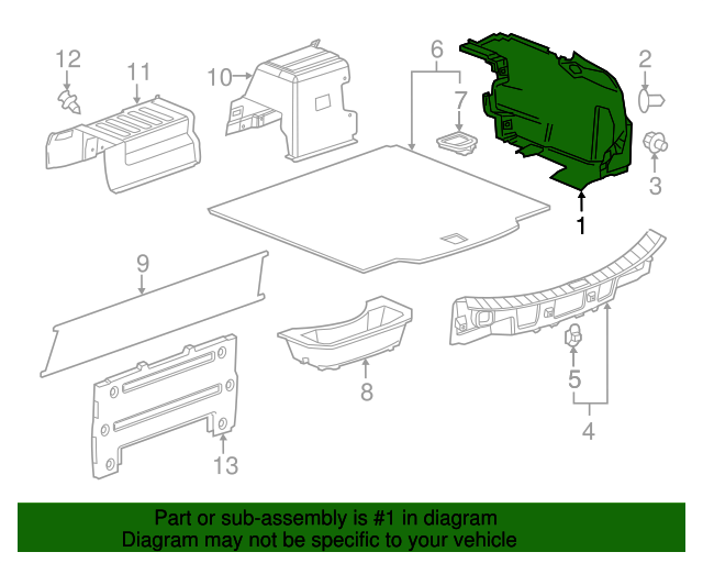 2015-2020 Chevrolet Impala Black Diamond Driver Side Rear Compartment ...